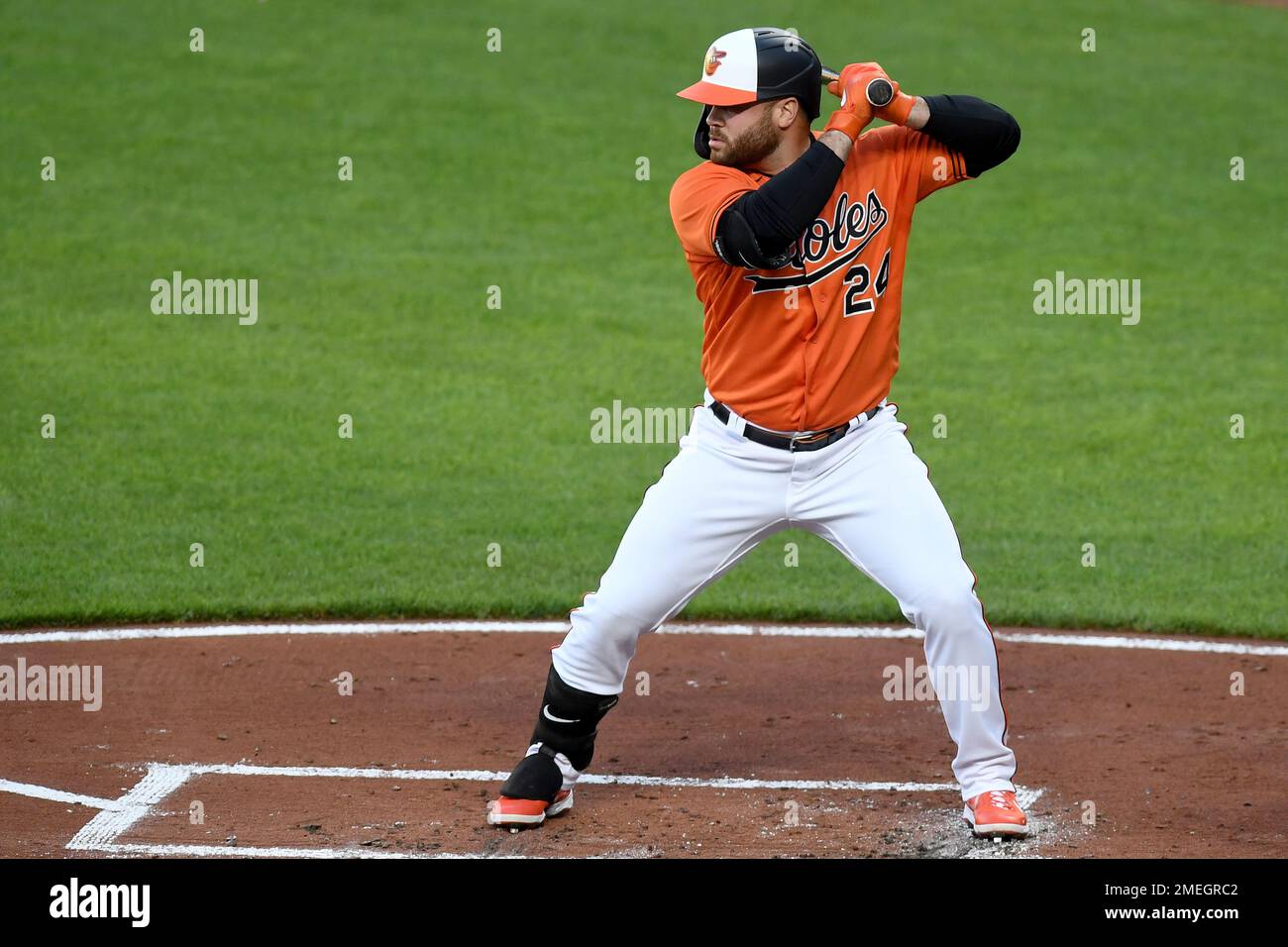 Baltimore Orioles' DJ Stewart at bat against the Boston Red Sox during ...