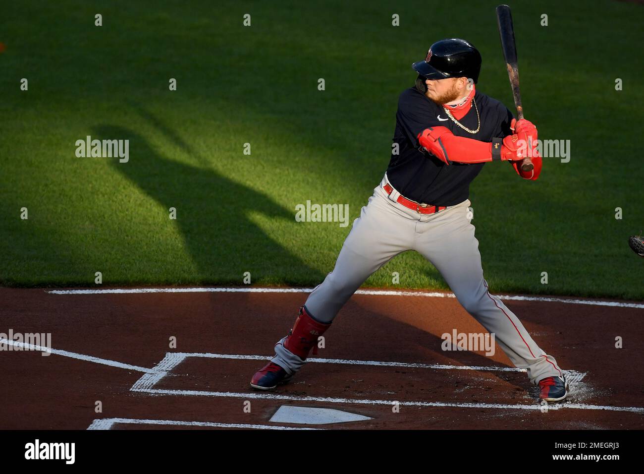 Boston Red Sox's Alex Verdugo at bat against the Baltimore Orioles ...