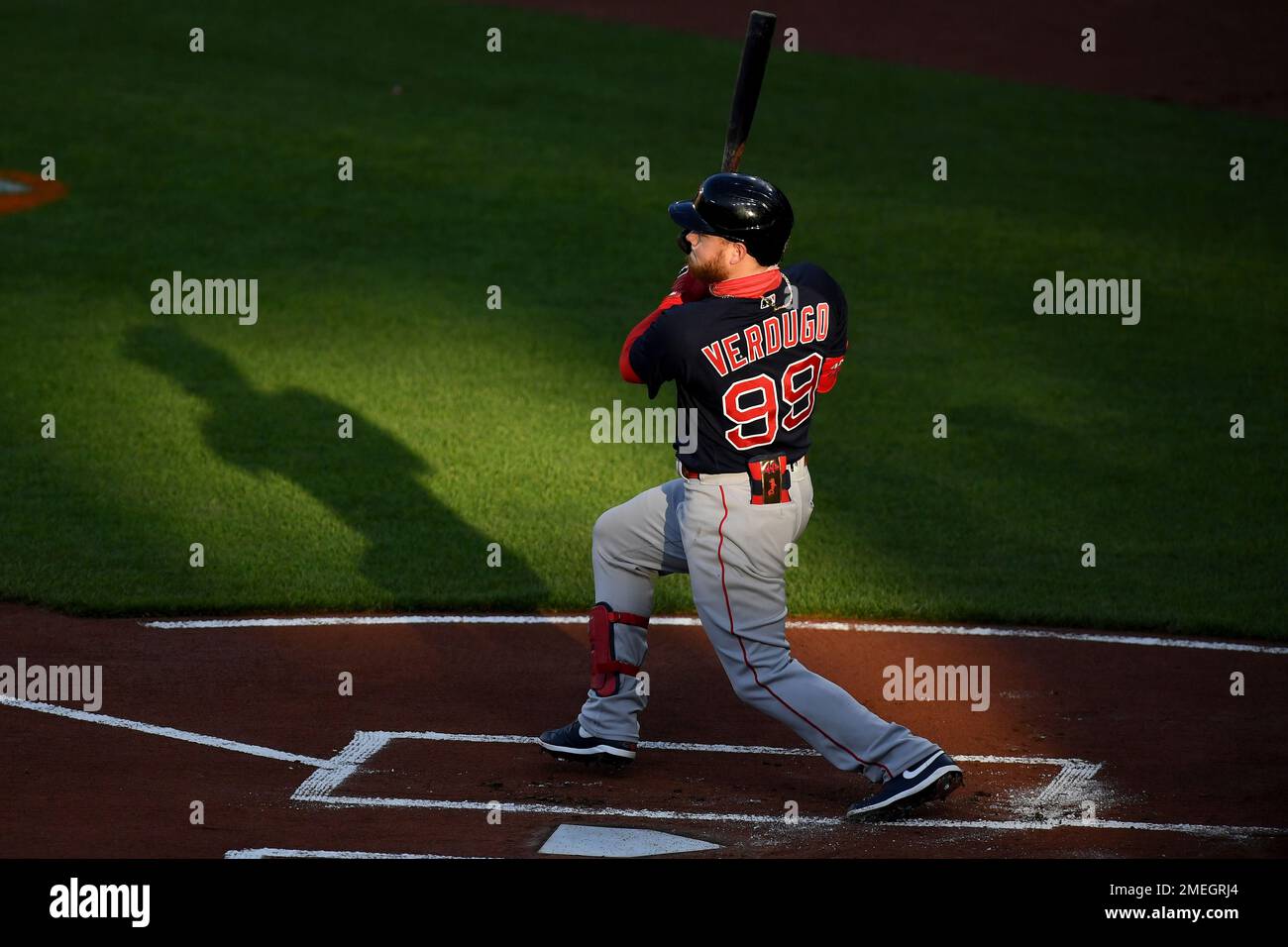 Boston Red Sox's Alex Verdugo at bat against the Baltimore Orioles ...