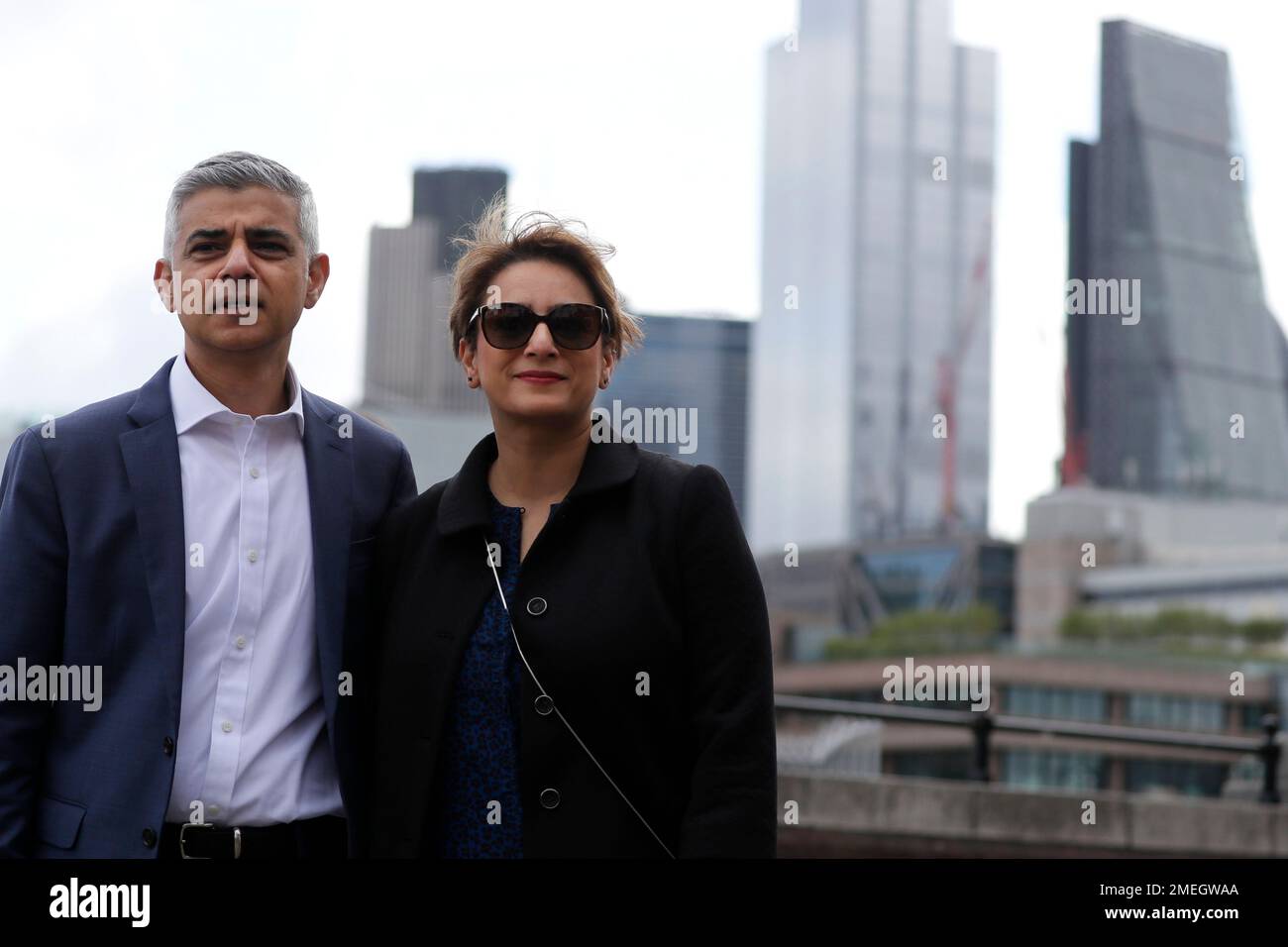 Sadiq Khan the Mayor of London arrives with his wife Saadiya for the ...
