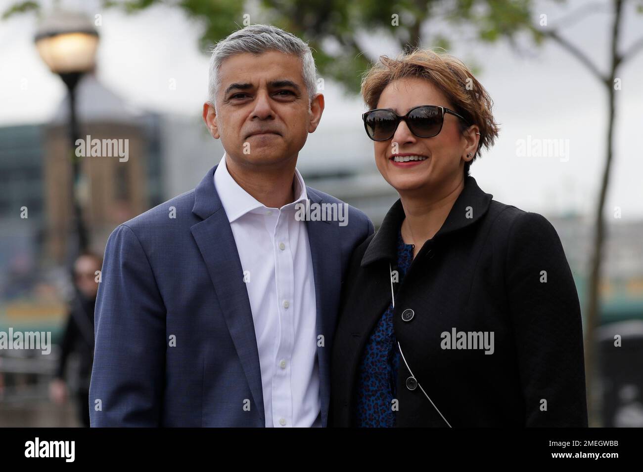 Sadiq Khan the Mayor of London arrives with his wife Saadiya for the ...