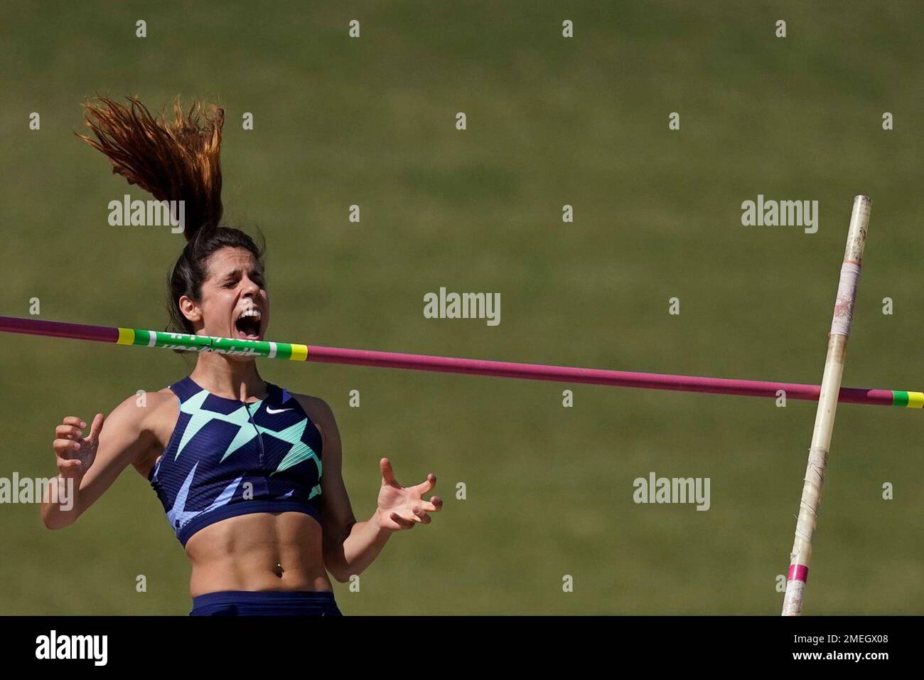 Katerina Stefanidi competes in women's pole vault during the USATF ...