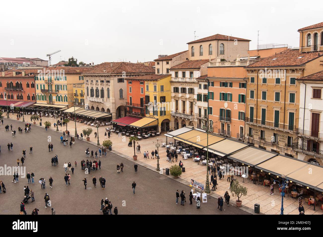 View of Verona city from the top of its Arena in winter time Stock ...