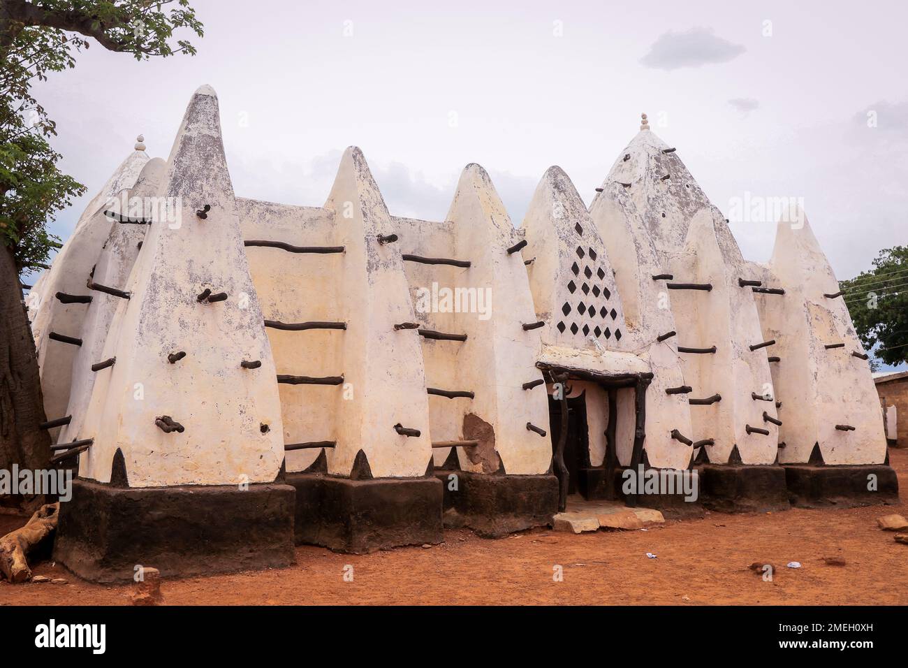 Entrance View to the Larabanga Mosque, oldest mosque in Ghana and one ...