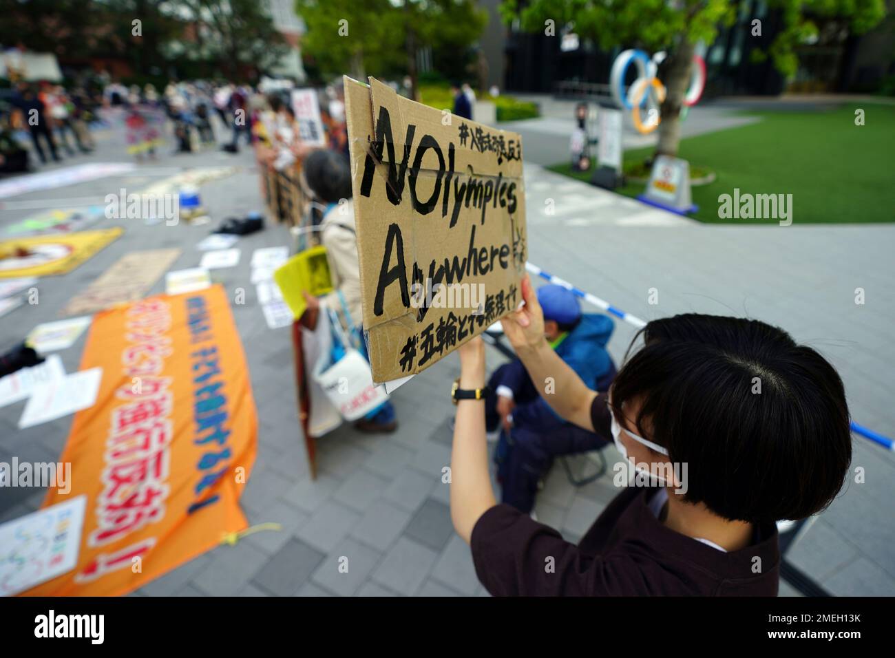 People against the Tokyo 2020 Olympics set to open in July, protest ...