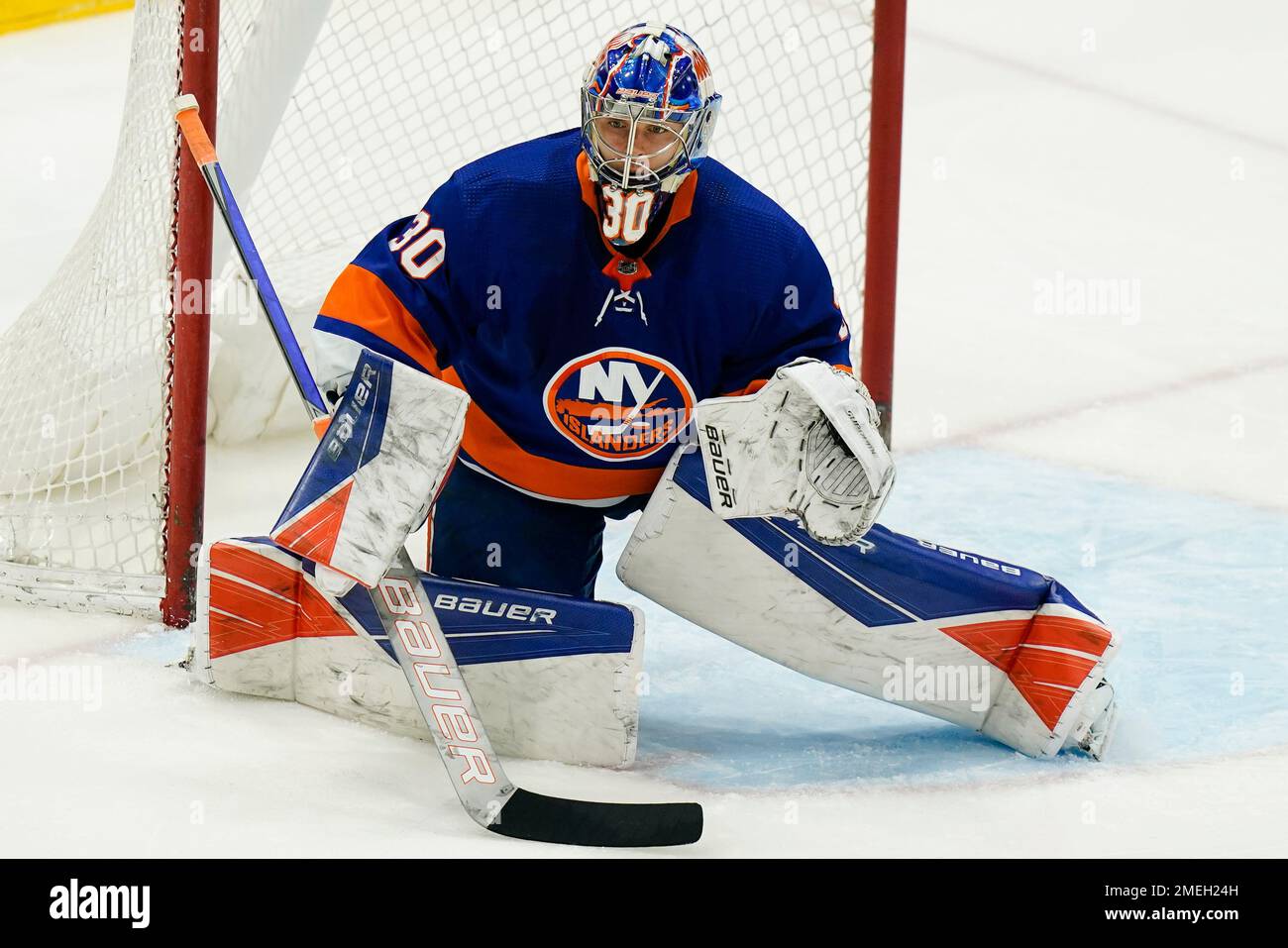 New York Islanders goaltender Ilya Sorokin (30) during the first period ...