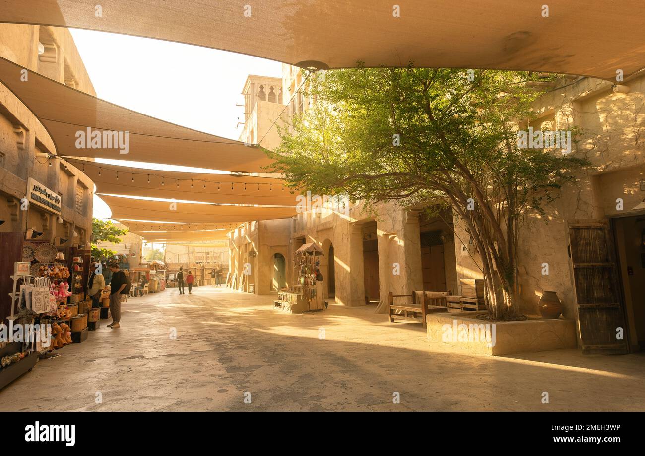 Al seef at Dubai Creek, Dubai UAE Stock Photo - Alamy