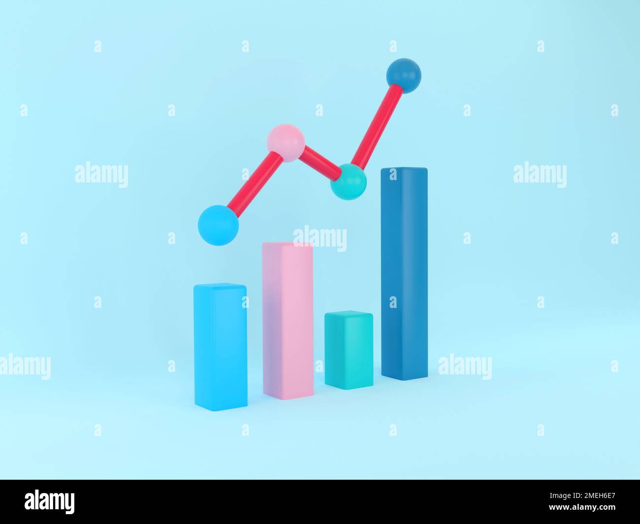 Business Graph. 3D rendering Stock Photo - Alamy