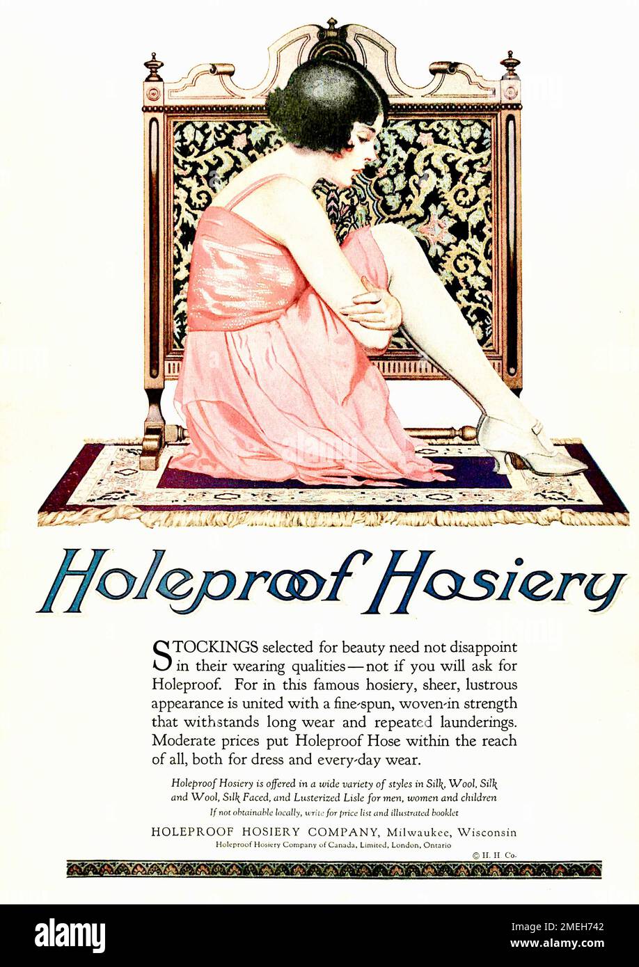 Coles Phillips - Holeproof Hosiery Advertisment - 1922 Stock Photo - Alamy