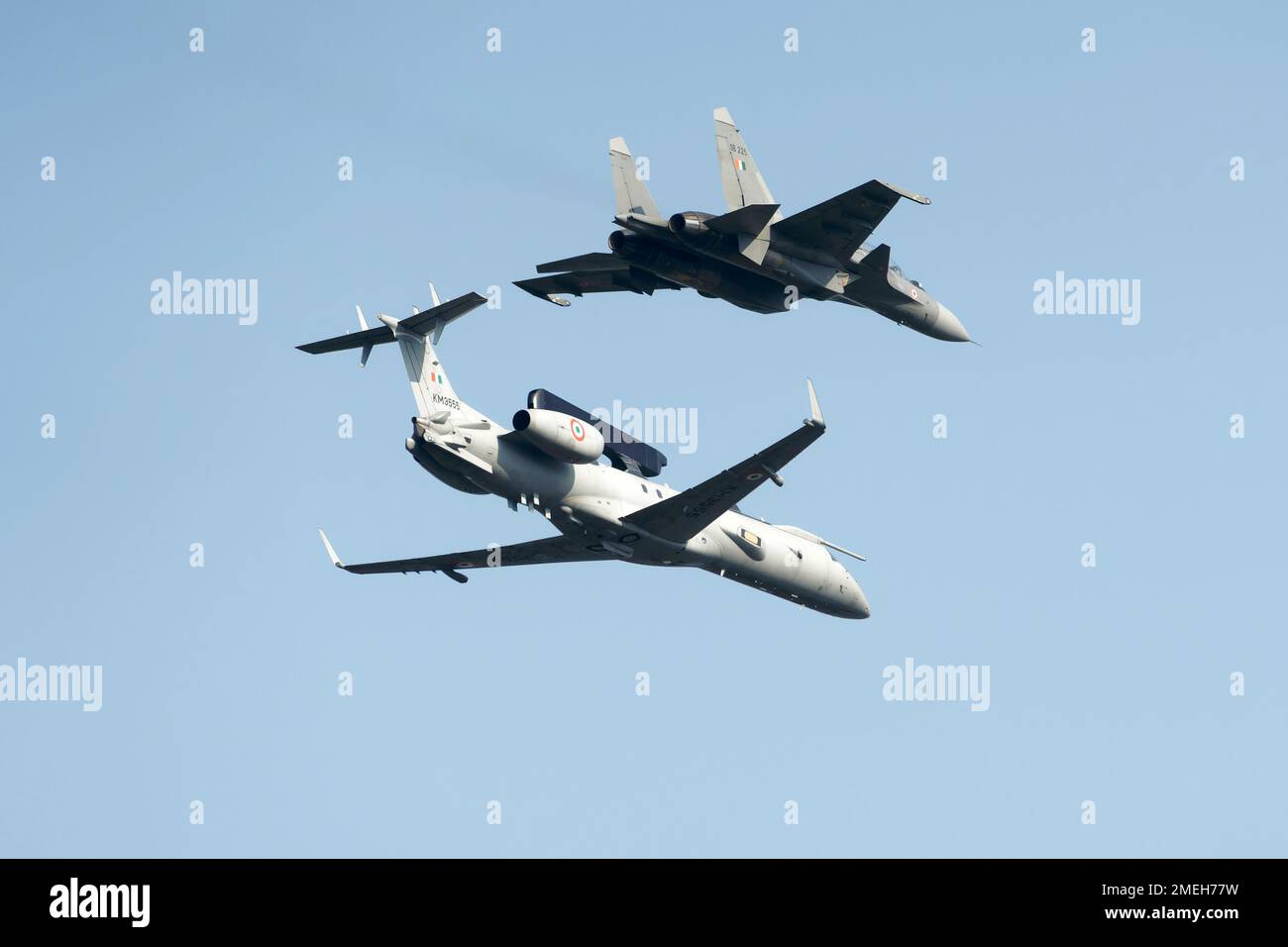 DRDO AEWACS on an Embraer ERJ 145 and IAF Sukhoi in formation at ...