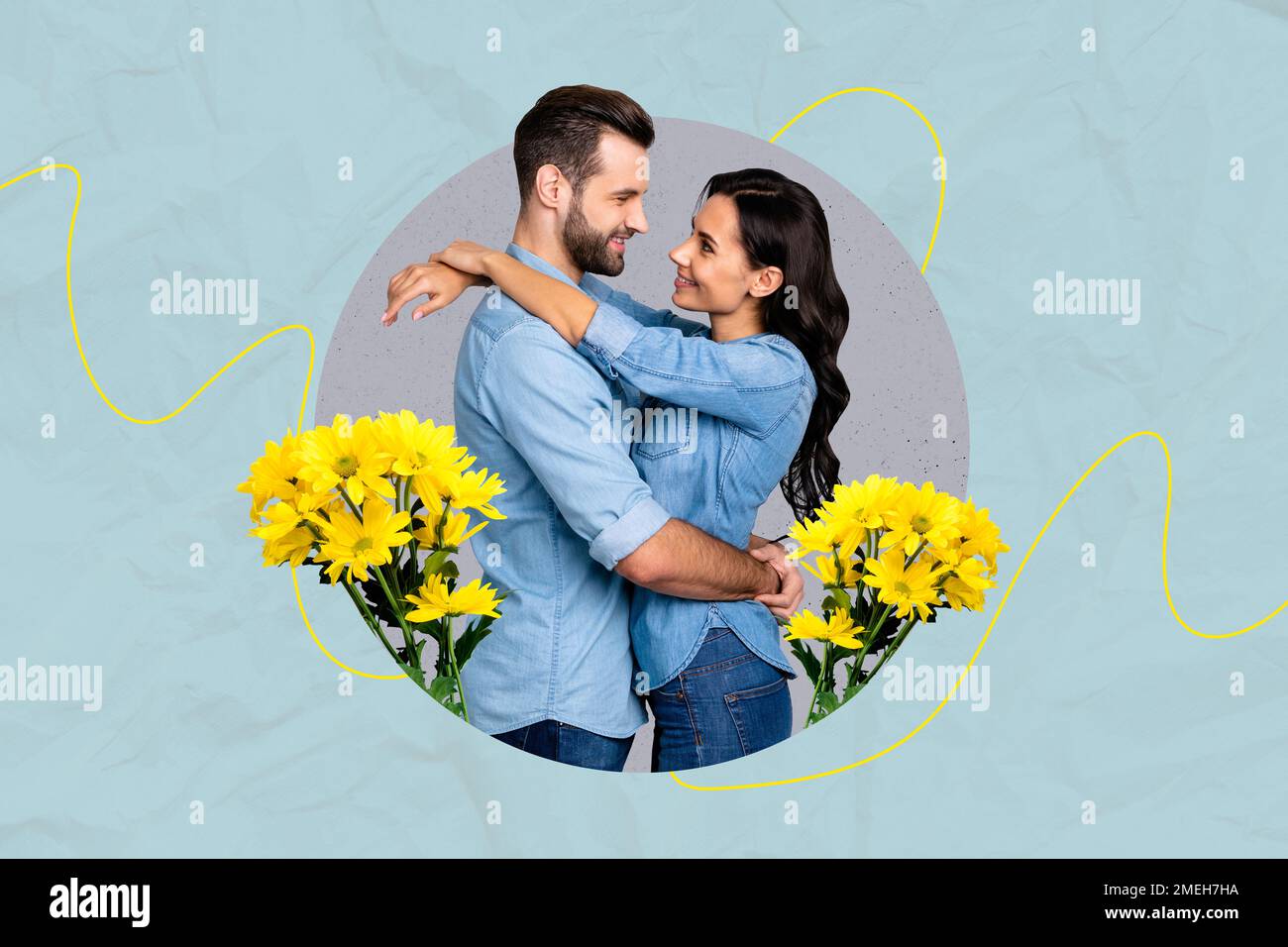 Photo portrait collage magazine poster postcard artwork of lovely ...