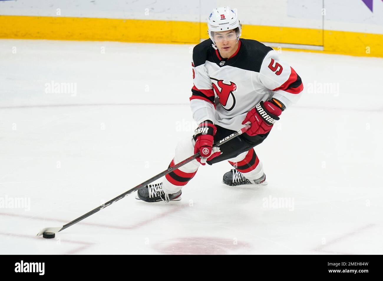 New Jersey Devils' Connor Carrick (5) during the second period of an ...