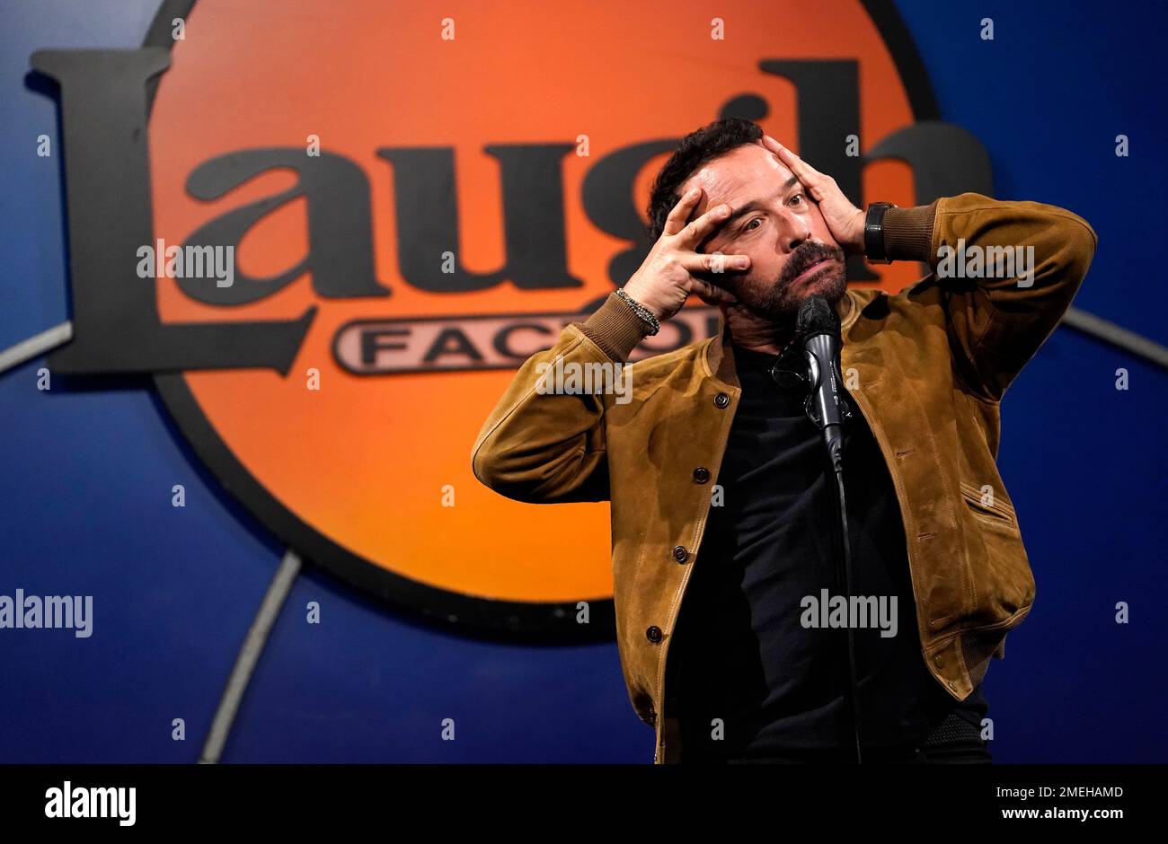 Actor/comedian Jeremy Piven performs at the re-opening of the Laugh ...