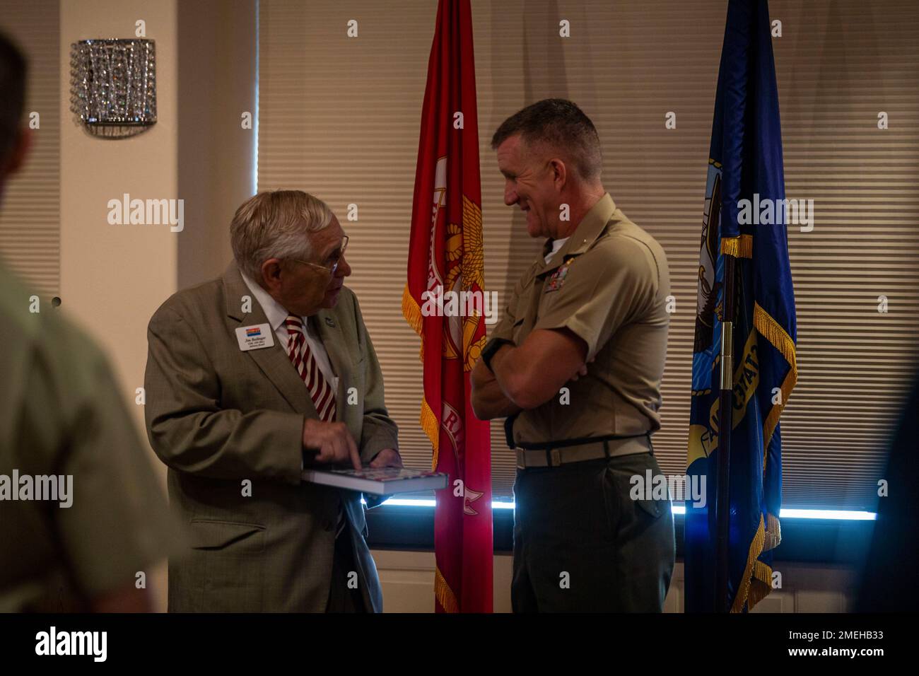U.S. Marine Corps Brig. Gen. Jason Woodworth, right, the commanding ...