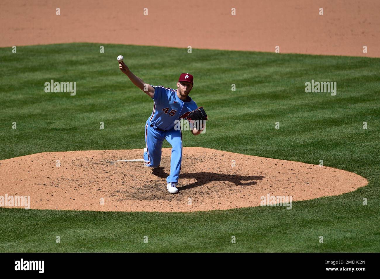 Philadelphia Phillies starting pitcher Zack Wheeler in action during a ...
