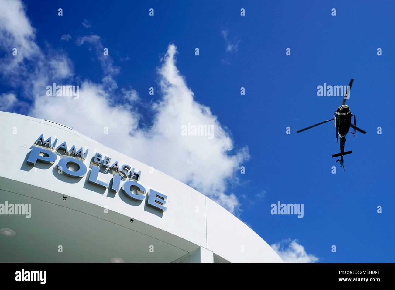 Miami-Dade County Police helicopter performed a flyover during a ...