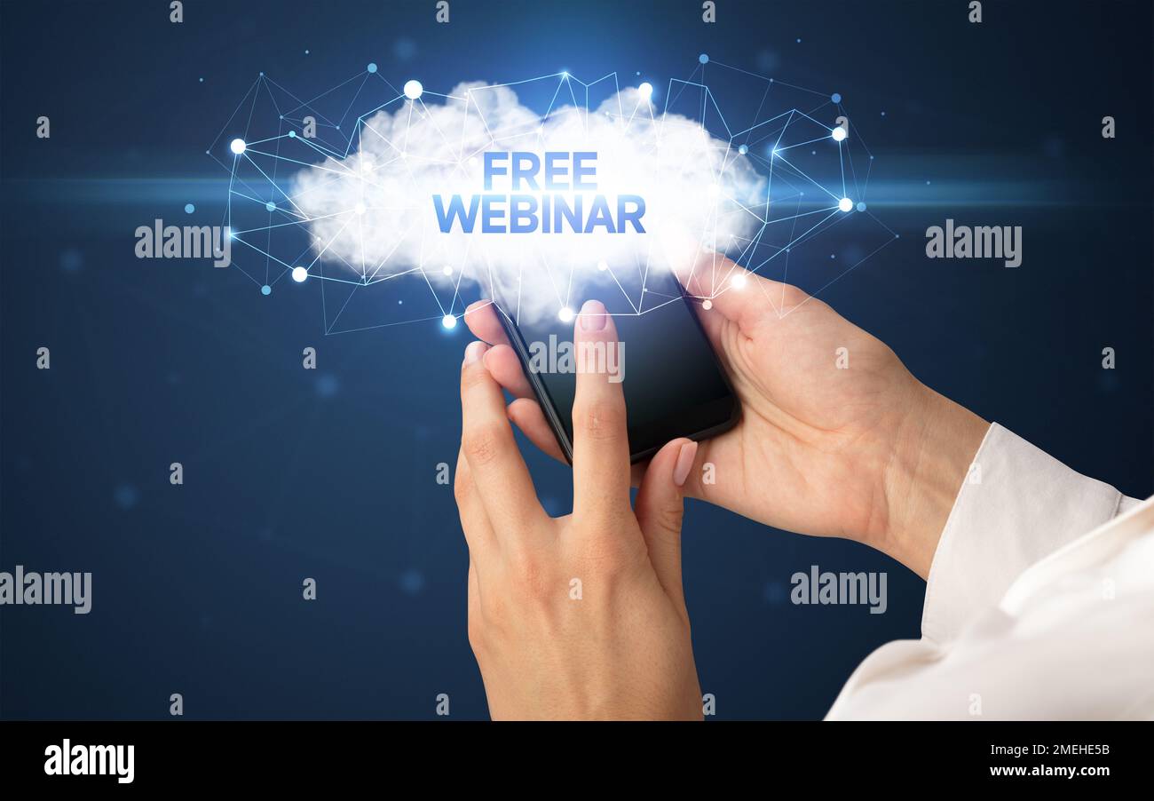 Hand using smartphone with cloud business concept Stock Photo - Alamy