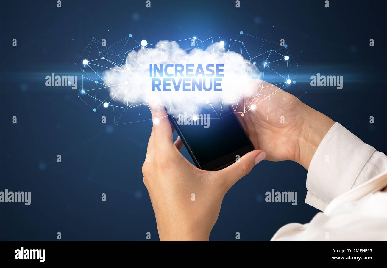 Hand using smartphone with cloud business concept Stock Photo - Alamy