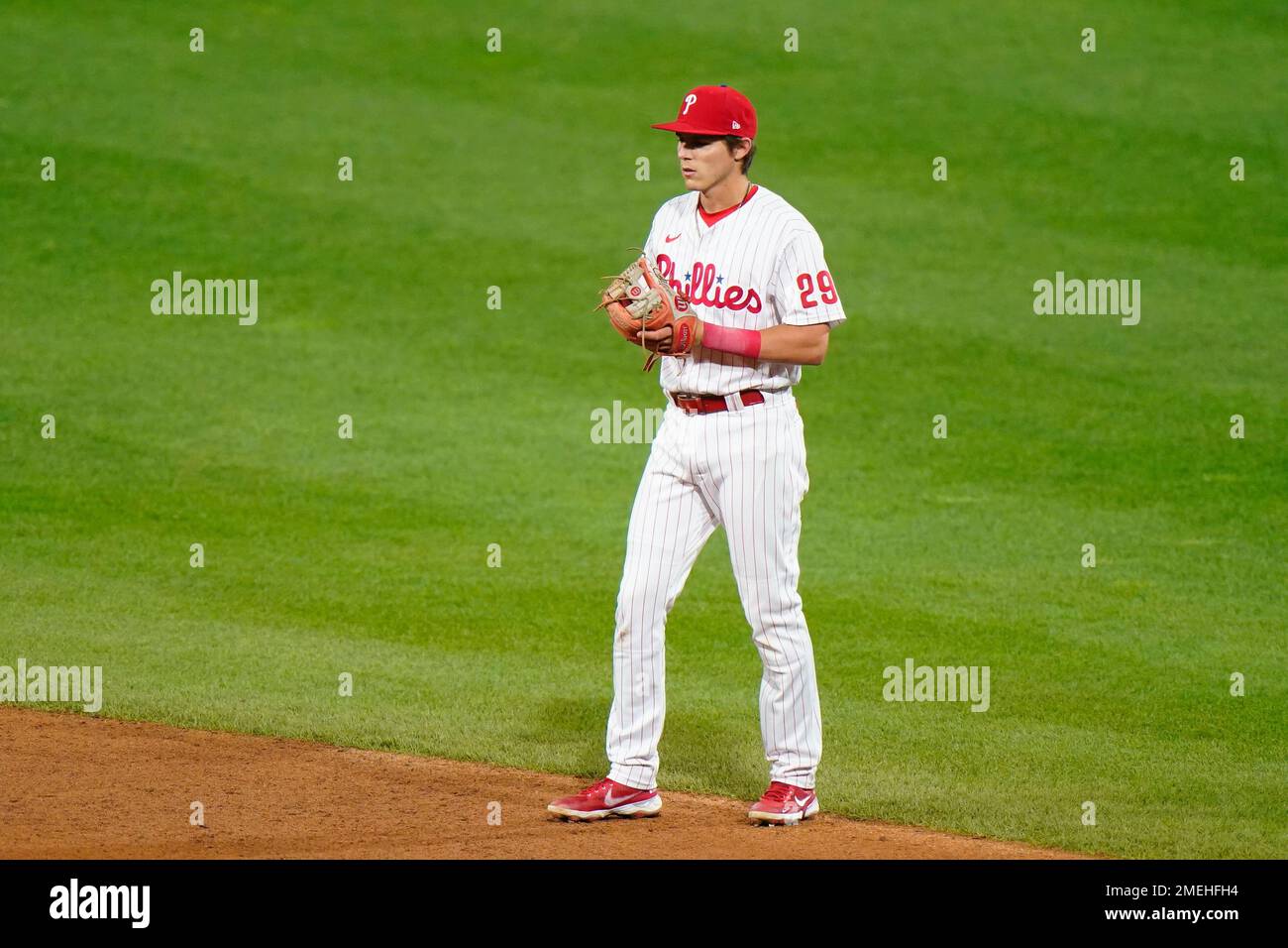 Philadelphia Phillies' Nick Maton plays during a baseball game against ...