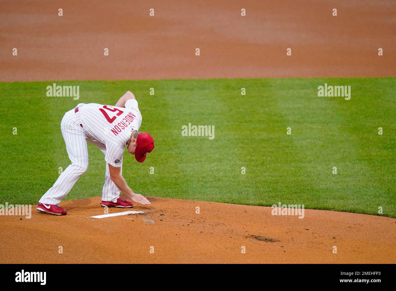 Philadelphia Phillies' Chase Anderson plays during a baseball game ...