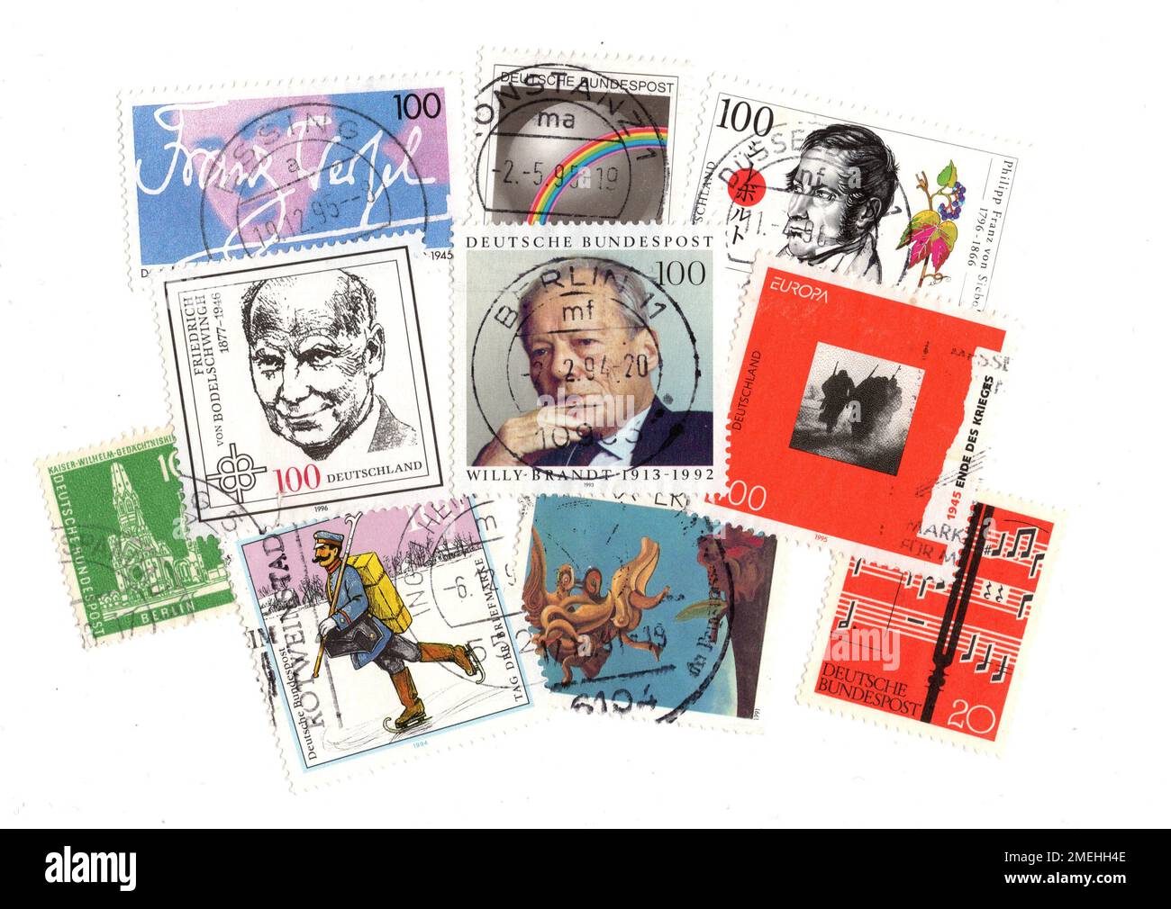 Vintage postage stamps from Germany on a white background Stock Photo ...