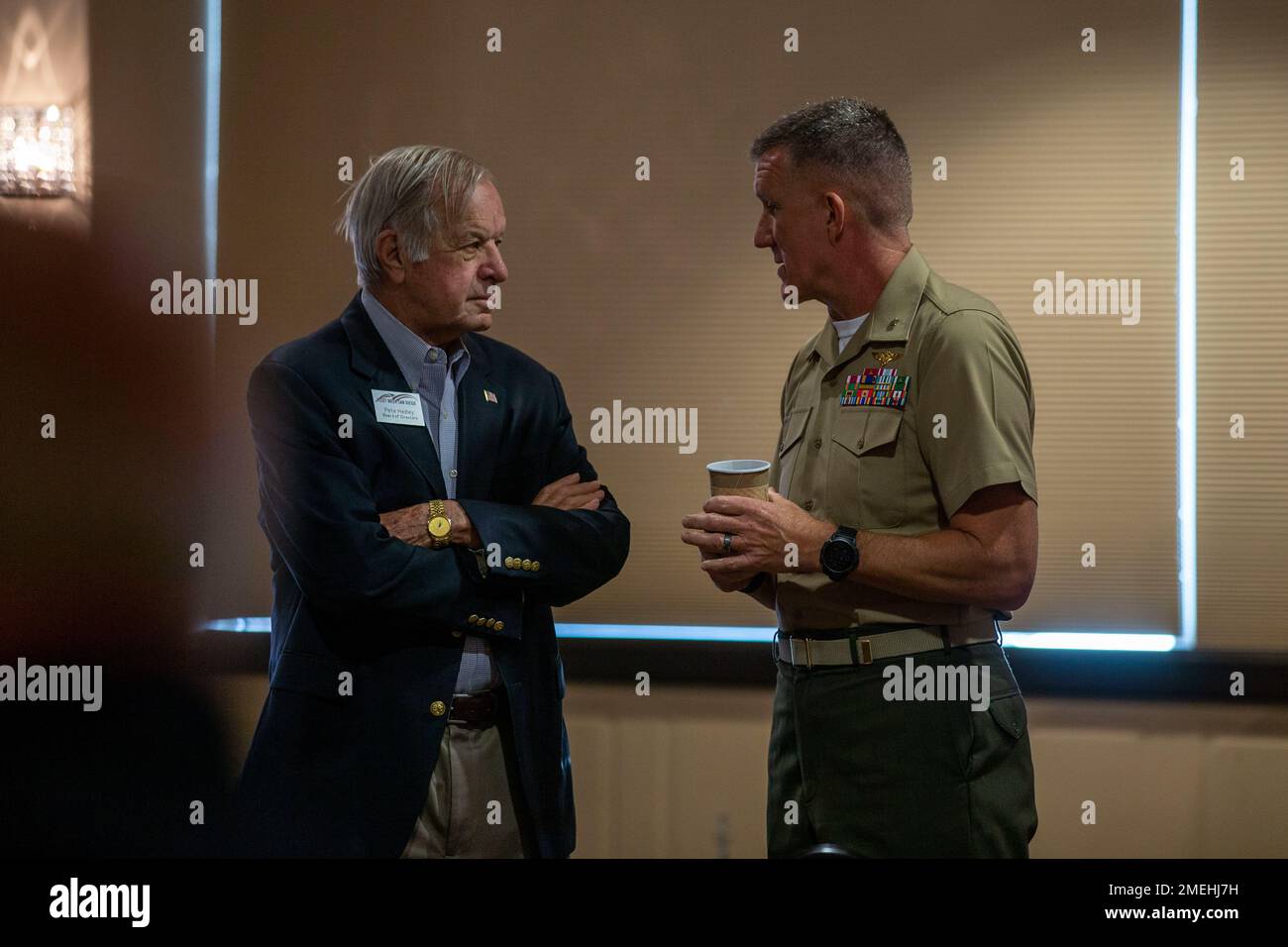 U.S. Marine Corps Brig. Gen. Jason Woodworth, right, the commanding ...
