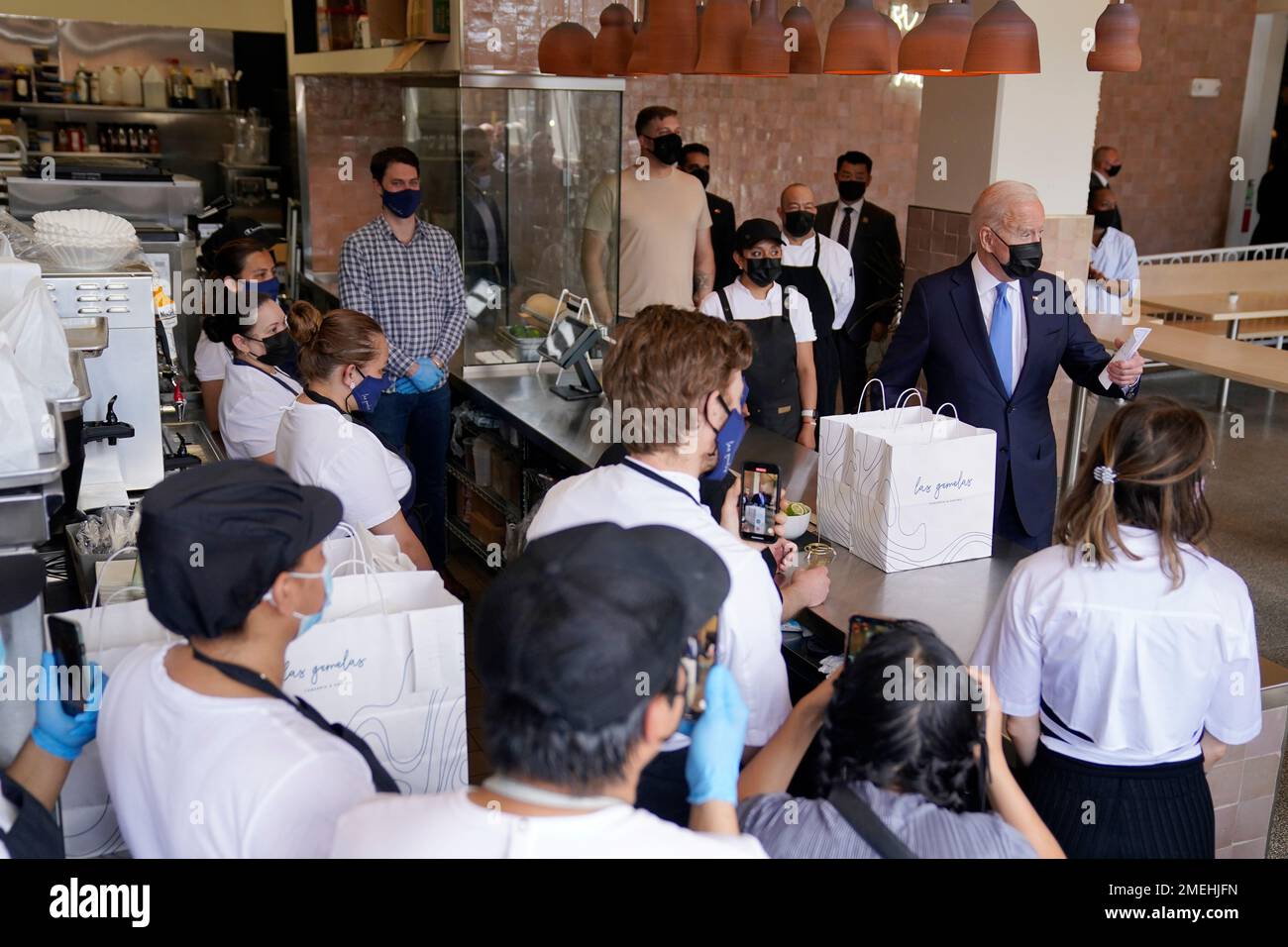 President Joe Biden visits Taqueria Las Gemelas restaurant Wednesday ...