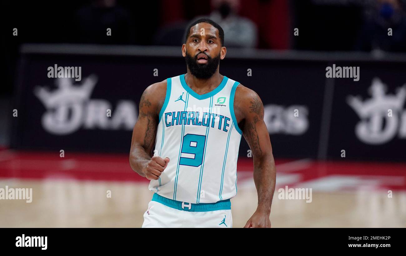 Charlotte Hornets guard Brad Wanamaker plays during the first half of ...
