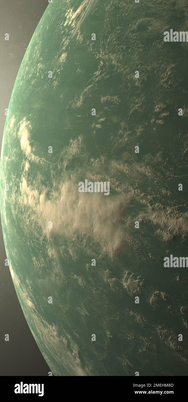 Exoplanet Kepler 22b in the outer space with solar atmosphere. 4K ...