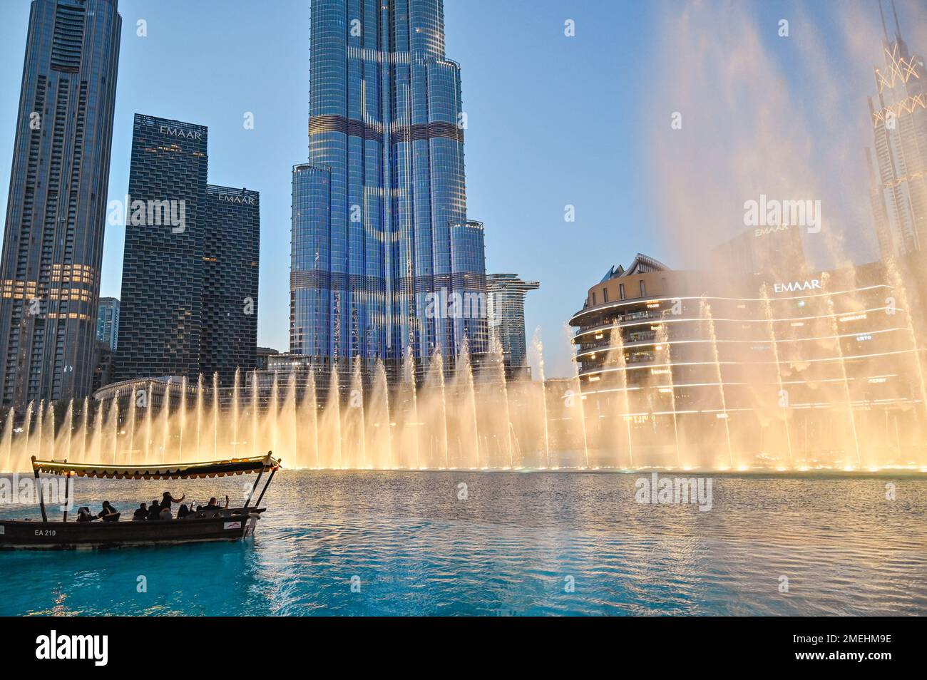 Dubai, Burj Khalifa, Dubai Fountain, Uae Stock Photo - Alamy