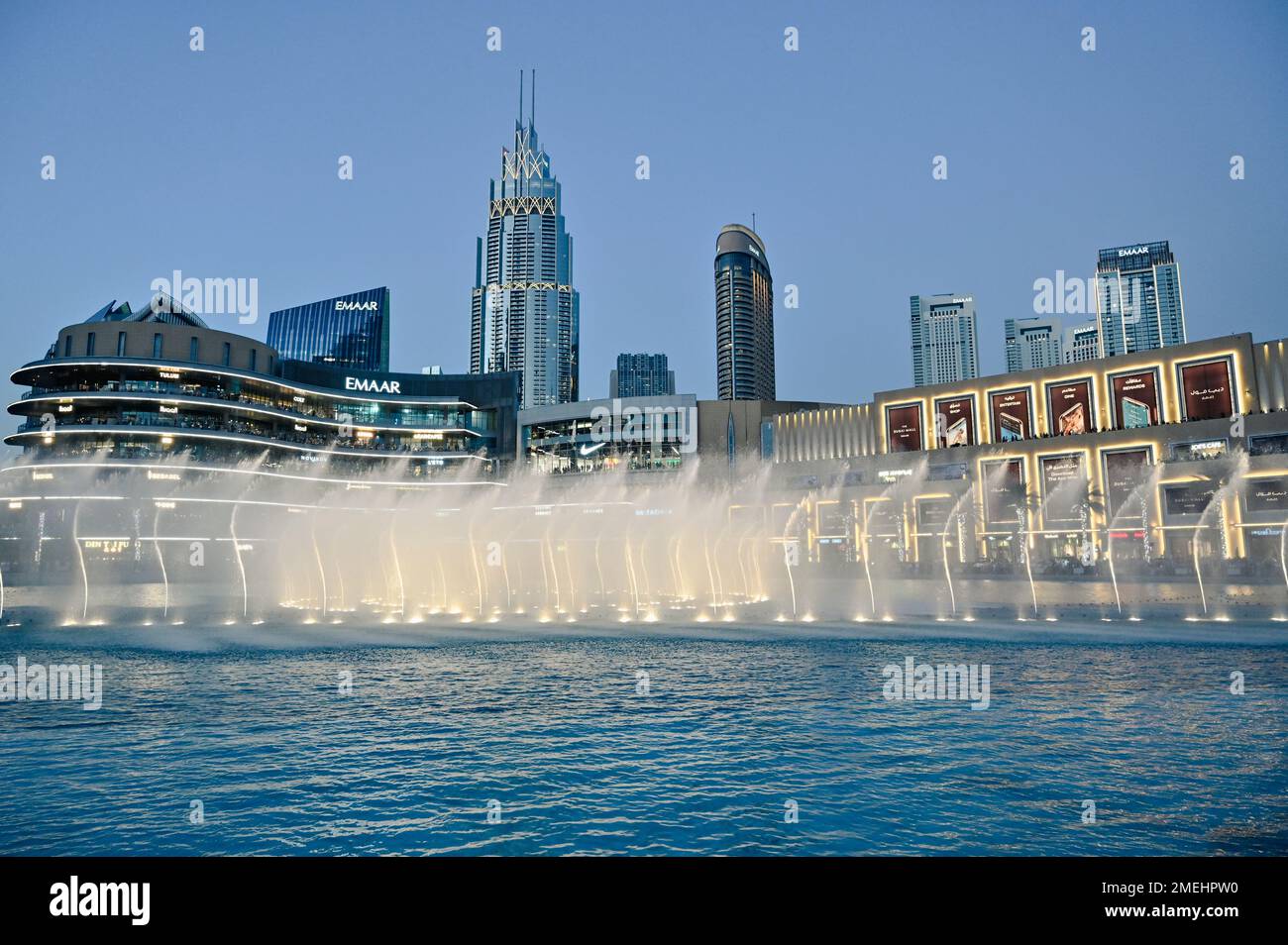 Dubai, Burj Khalifa, Dubai Fountain, Uae Stock Photo - Alamy