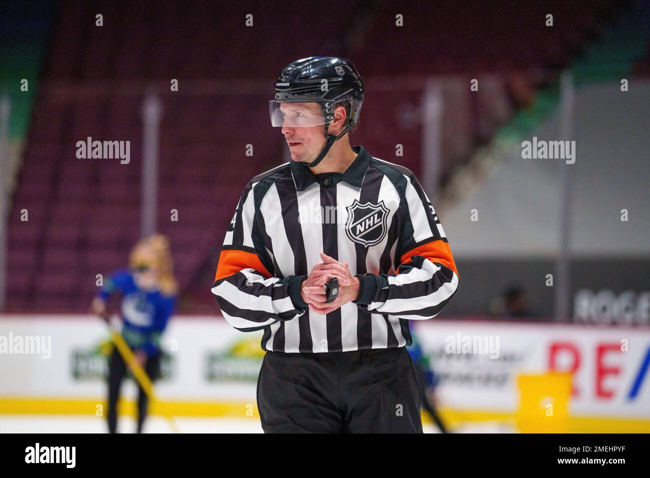 Referee Graham Skilliter during an NHL hockey game, Monday, May 3, 2021 ...