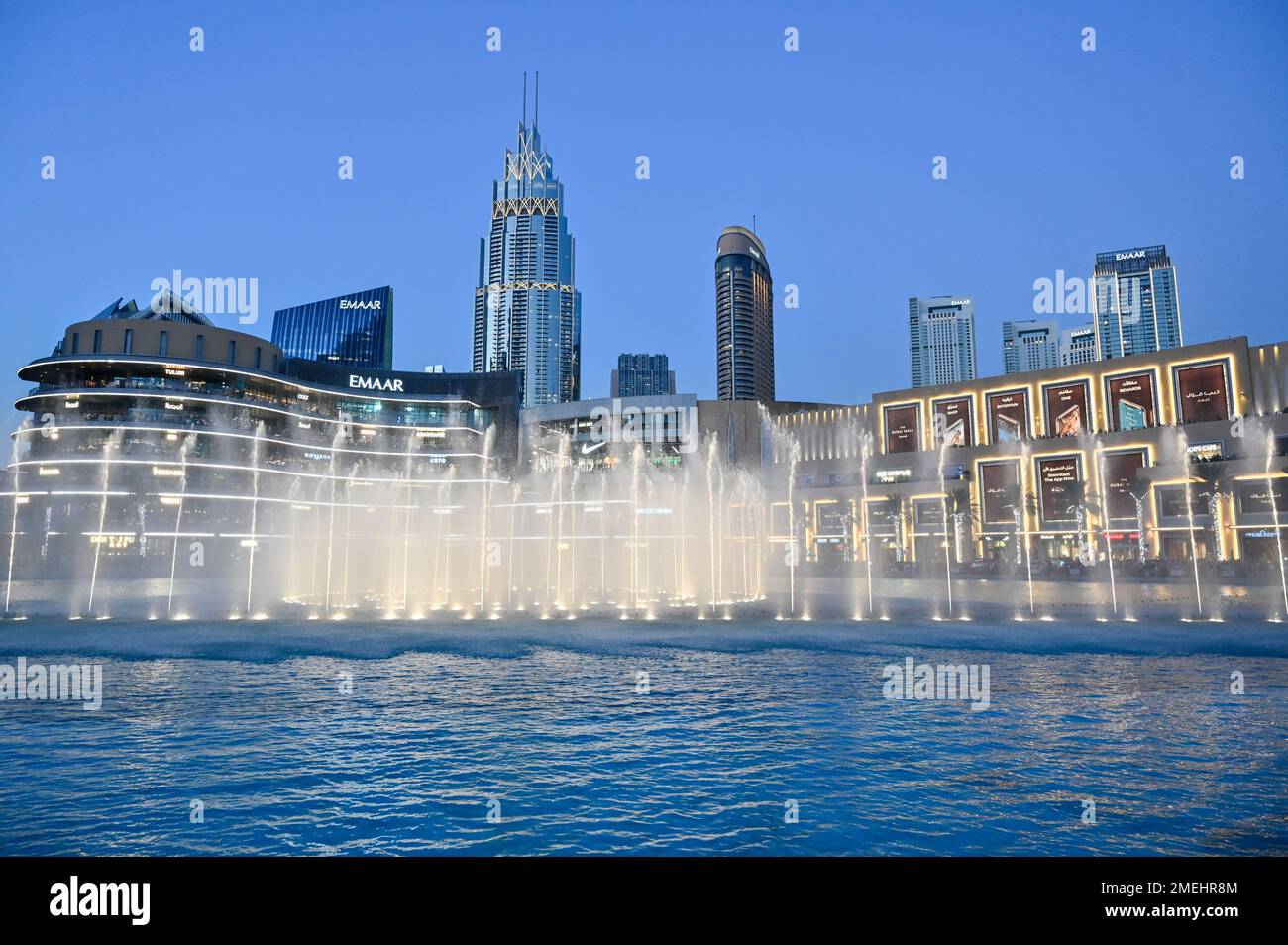 Dubai, Burj Khalifa, Dubai Fountain, Uae Stock Photo - Alamy