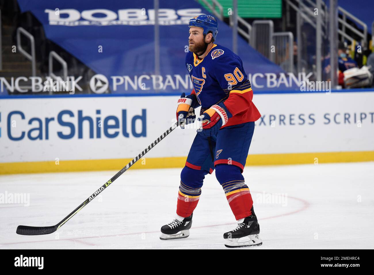 St. Louis Blues' Ryan O'Reilly (90) in action against the Anaheim Ducks ...