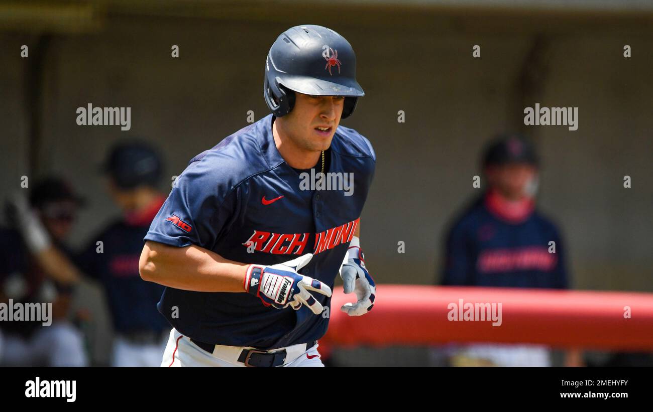 Richmond's Johnny Hipsman runs towards first base during an NCAA ...