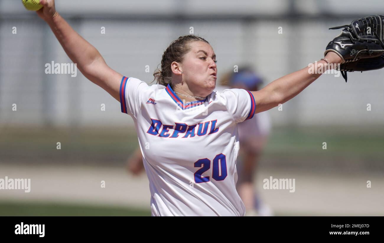 DePaul starting pitcher/relief pitcher Krista Dalgarn (20) in action ...