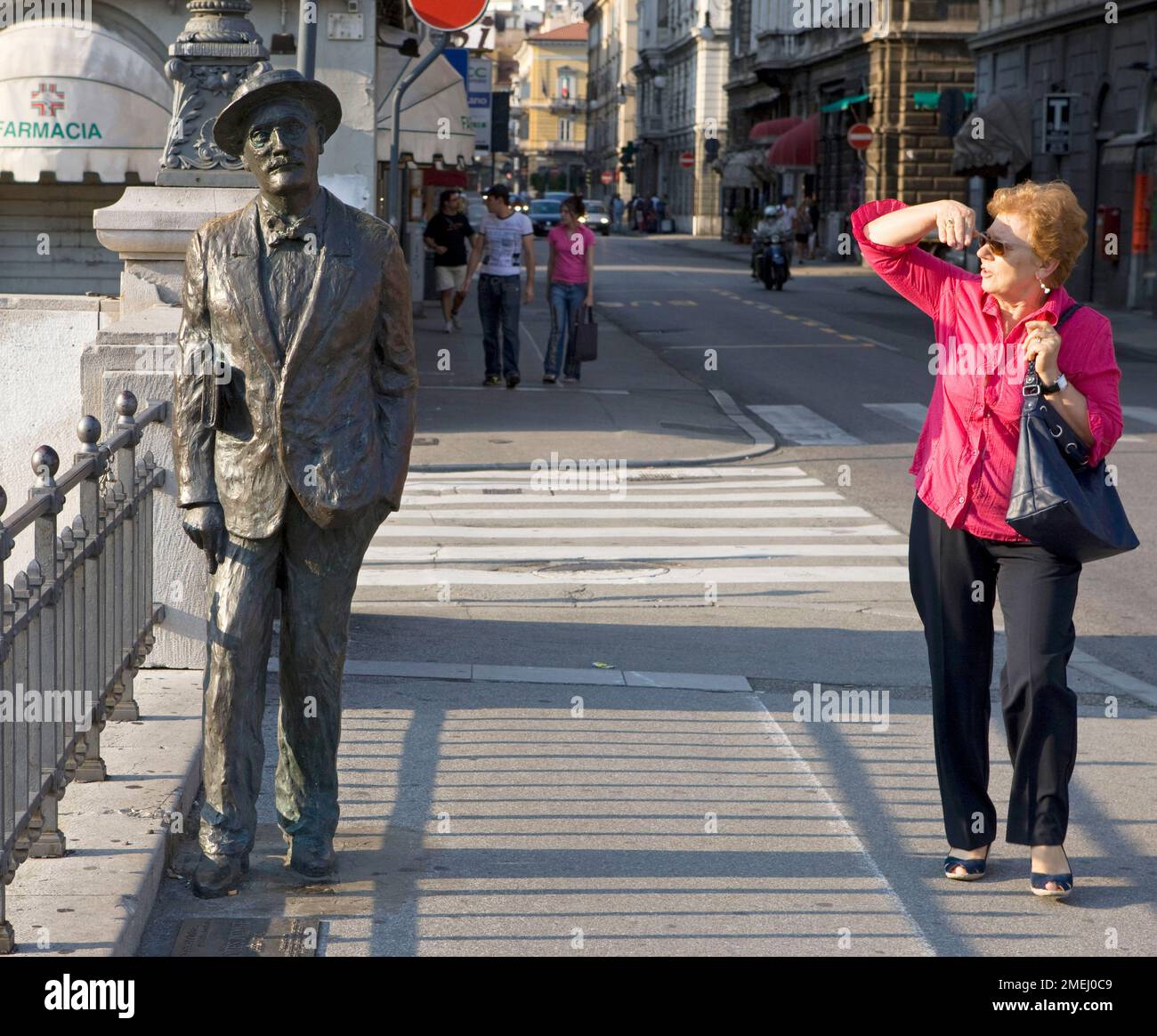A statue of James Joyce on a street in Trieste Stock Photo - Alamy
