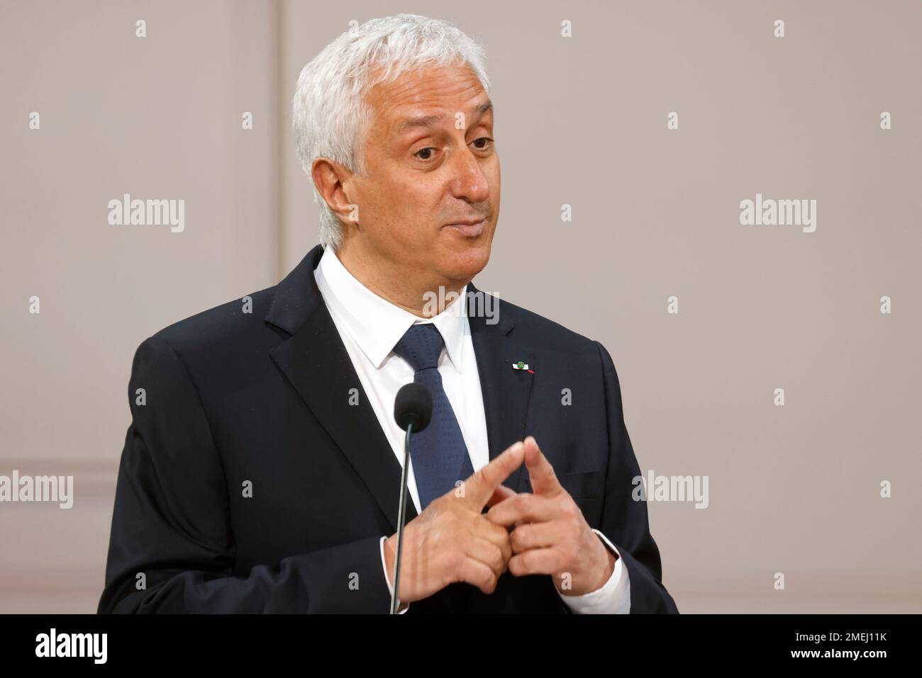 Semaris Chief Executive Officer Stephane Layani addresses businessmen ...