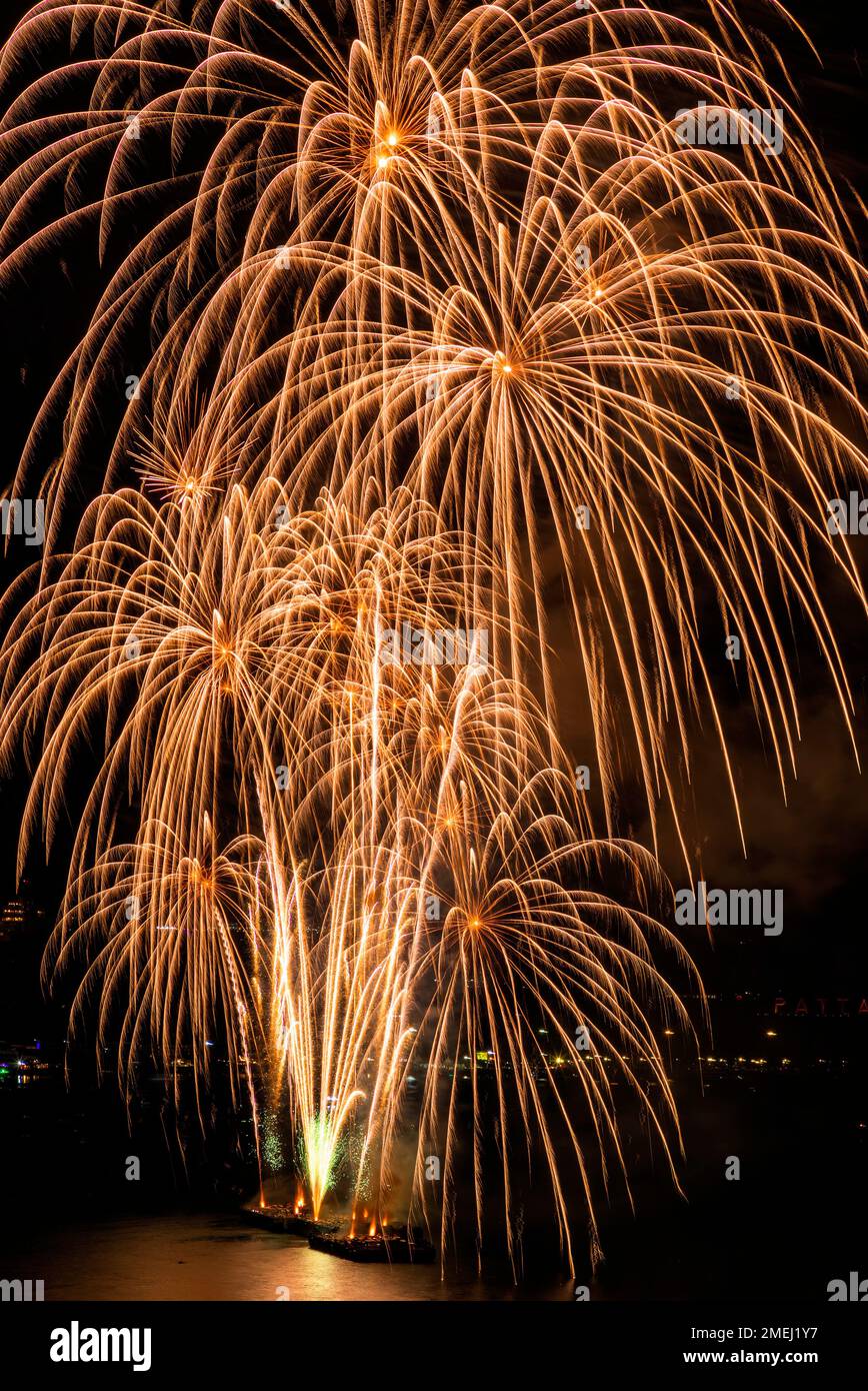 International firework display, Pattaya, Chonburi, Thailand Stock Photo ...