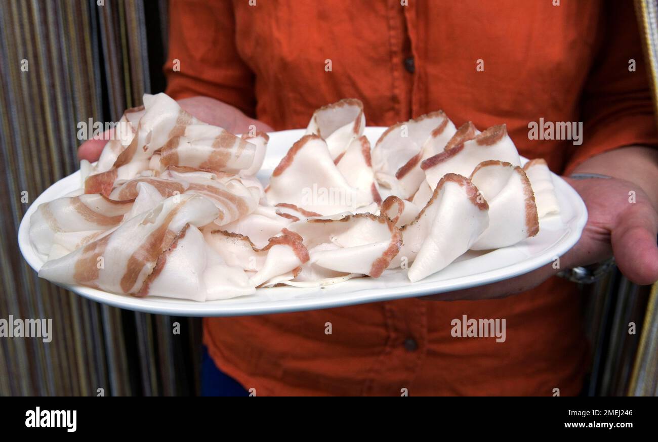 Lardo served in a restaurant Stock Photo - Alamy