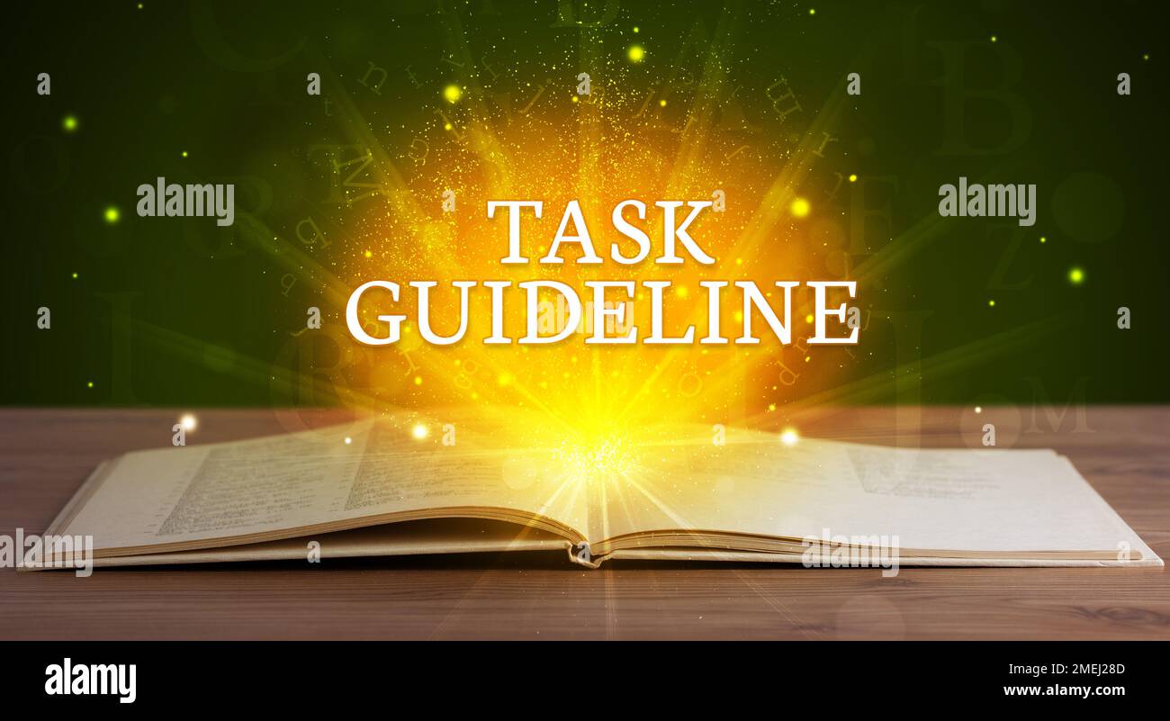 Educational inscription coming out from an open book Stock Photo - Alamy