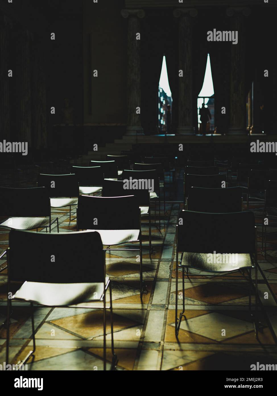 rows of chairs in the hall Stock Photo - Alamy