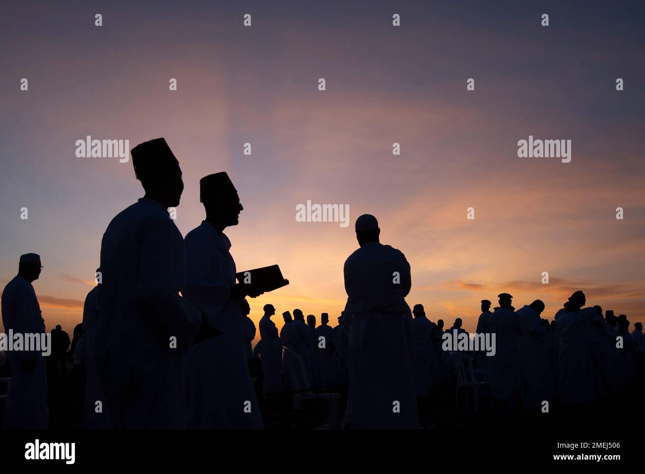 Members of the ancient Samaritan community pray during the Passover ...