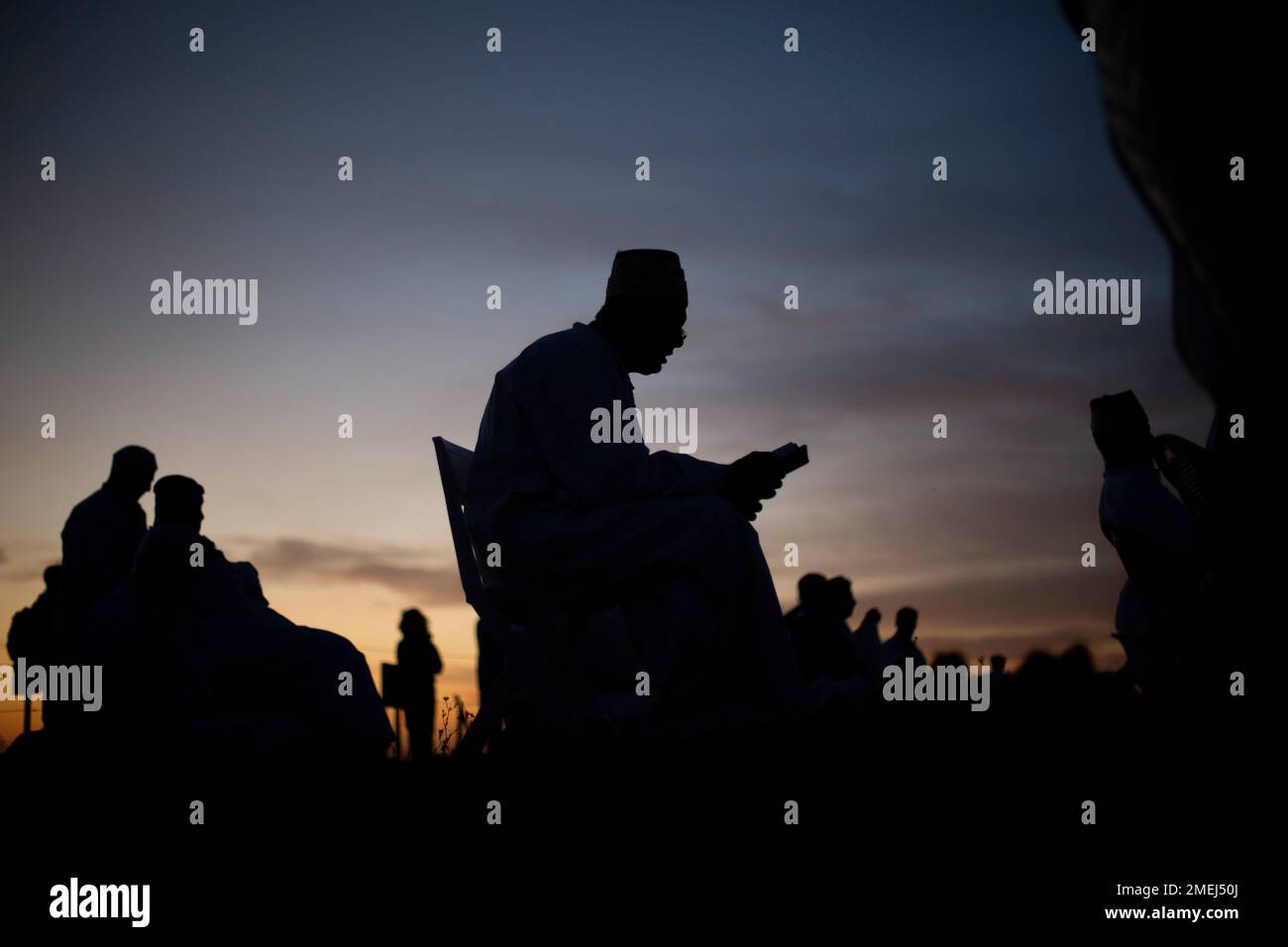 Members of the ancient Samaritan community pray during the Passover ...
