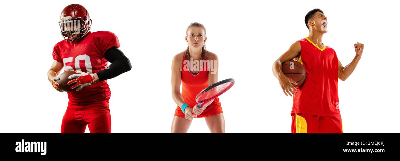 Winner emotions. Tennis, american football and basketball players ...