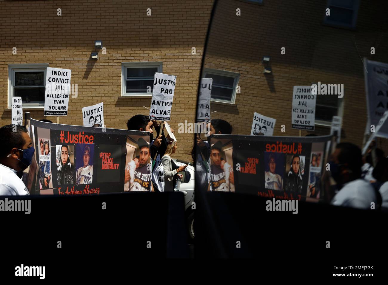 Demonstrators attend a protest honoring the life of police shooting ...