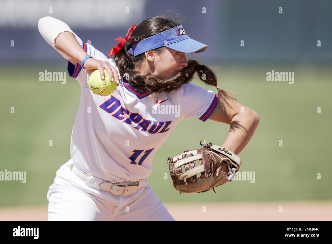 DePaul shortstop Maranda Gutierrez (11) in action during an NCAA ...
