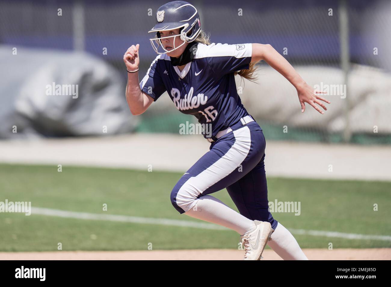 Butler outfielder Mackenzie Griman (16) in action during an NCAA ...