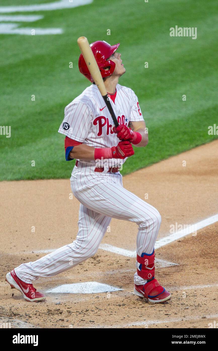 Philadelphia Phillies shortstop Nick Maton (29) in action during a ...