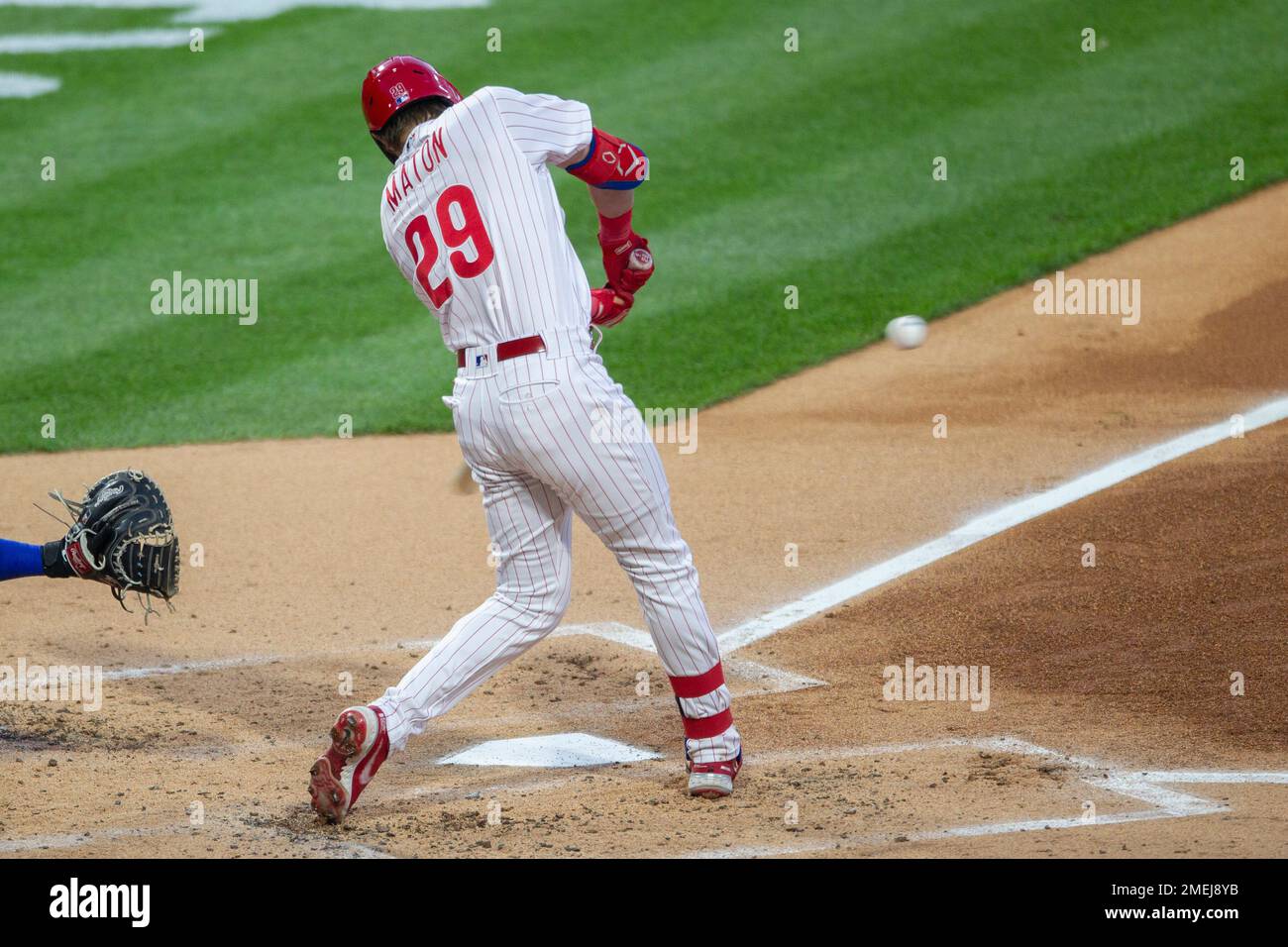 Philadelphia Phillies shortstop Nick Maton (29) in action during a ...